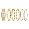 Jessica Simpson Ladies 34mm Gold Tone Crystal Accent Mother Of Pearl ...
