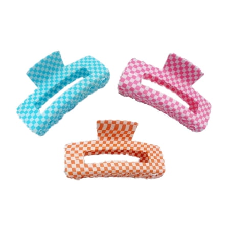 Checkered Hair Clips,3.94" Large Hair Claw for Thick Hair,Big Colorful ...
