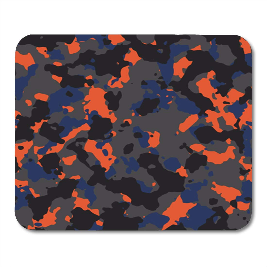 NUDECOR Camo Gray Black Blue and Orange Camouflage Pattern Abstract ...