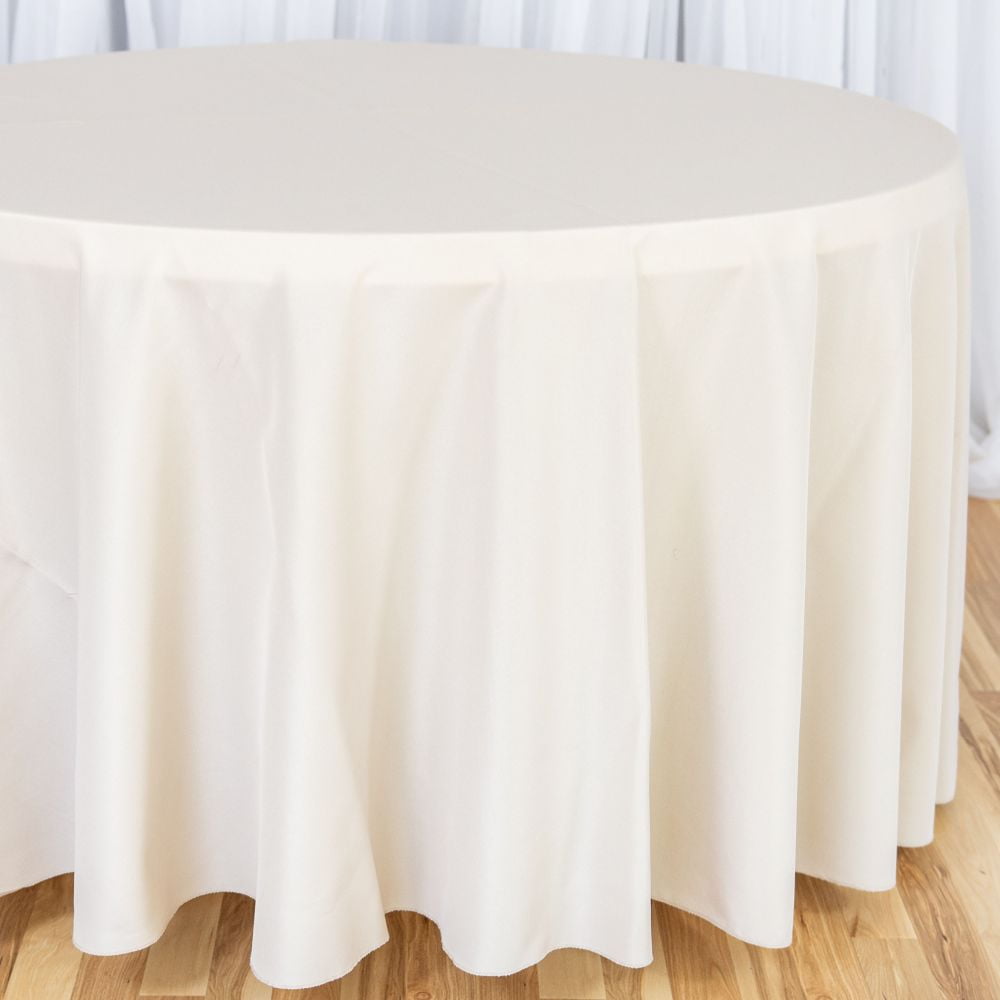 LinenTablecloth 132 in Round Polyester Tablecloth Beige - Walmart.com ...