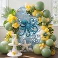 Blue Octopus Coastal Wedding Arch Cover,Stretchy Spandex Arch Backdrop ...