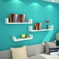 Worgeous U Shape Wall Mounted Bookshelf Made of Wood for Modern Home ...