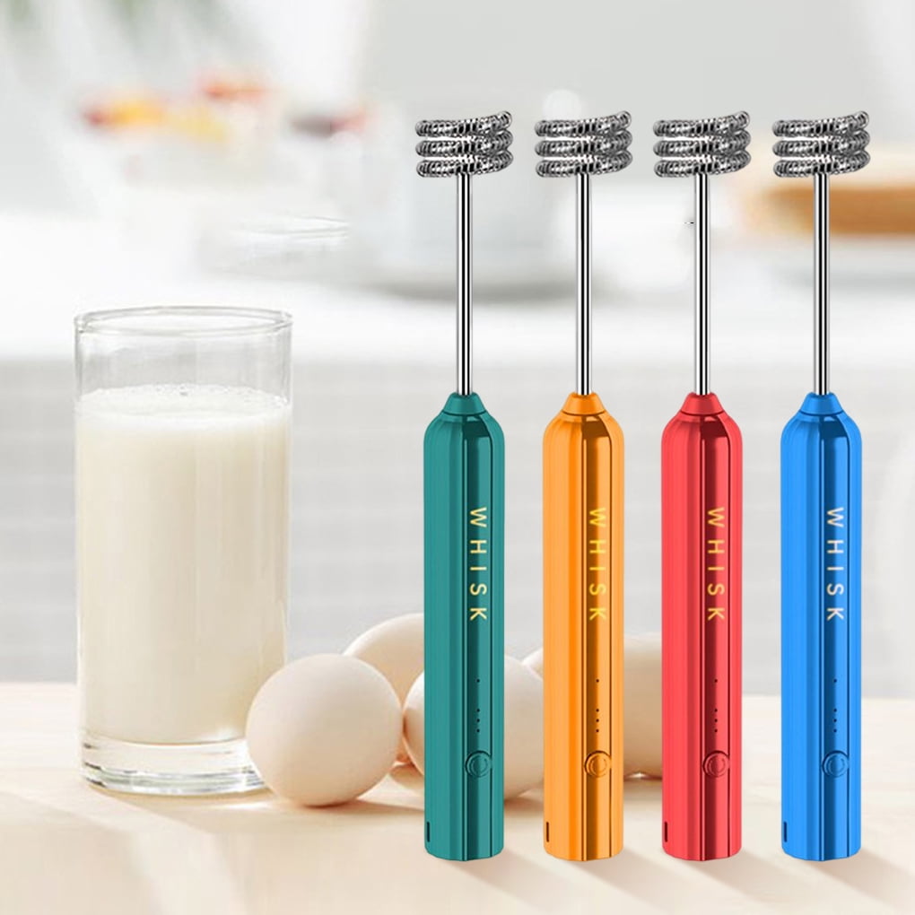 TureClos Milk Frother Handheld with 2 Heads, Electric Whisk Drink Foam ...