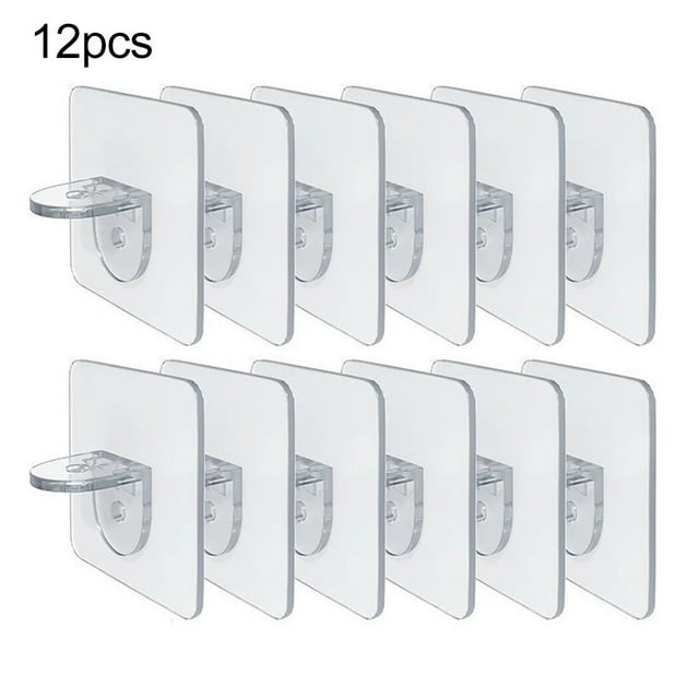 Leke 12PCS Punch Free Shelf Support Peg-Self Adhesive Shelves Clips for ...