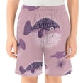 BZSMCE Adjustable Drawstring Casual Shorts With Puffer Fish Pattern ...