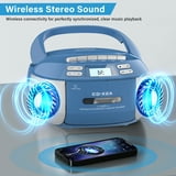 Greadio Portable CD Radio Cassette Player, AM FM Bluetooth Recording ...