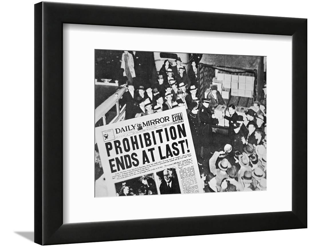 Headline Declaring the End of Prohibition, 6th December, 1933 Framed ...