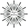 Deli Gel Pens 36 Pack Black Ink Fine Point 0.7mm Fast Dry Refill ...