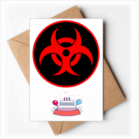 Red nuclear Checal Radiation Symbol Happy Birthday Greeting Cards ...