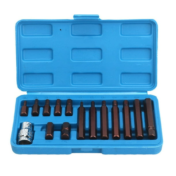 MYG 15pcs H4-H12 1/2in Hex Screwdriver Bits Adapter Torque Spanner ...