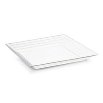 Smarty 12" x 12" Clear Square with Groove Rim Plastic Serving Trays ...