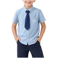 Boys School Uniform Set Short Sleeve Button Down Shirt with Tie ...
