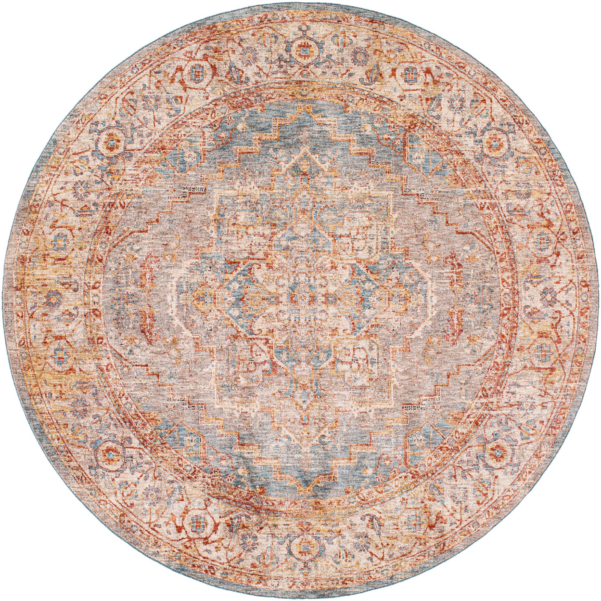 Mark&Day Area Rugs, 8ft Round Chicago Ridge Traditional Burnt Orange ...