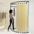 40x40x79 inch Modern Beige Foldable Changing Room, Privacy Protection ...