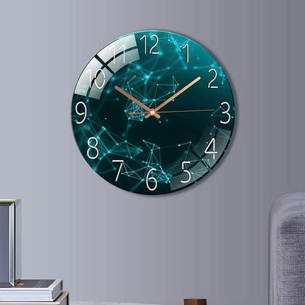 Tempered Glass Quartz Silent Wall Clock Bedroom Decoration atomic eyes ...