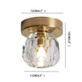 5 in. 1-Light Brass Mini Flush Mount Ceiling Light with Ball Crystal ...