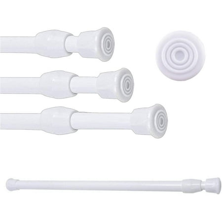 Curtain Rod 4 Pack Adjustable Spring Tension Rods 15.7 to 27.5 inch ...