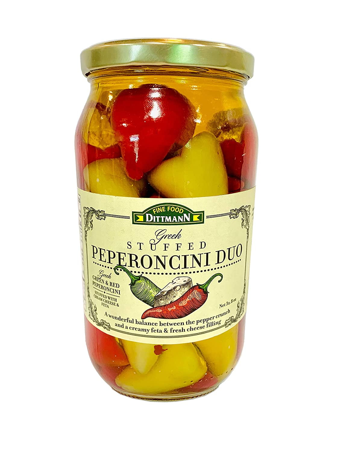 Fine Food Dittmann Greek Stuffed Peperoncini Duo - Greek Green and Red ...