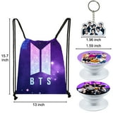 BTS Army Merchandise Gift Set: Drawstring Bag, Jewelry, Face Shield ...