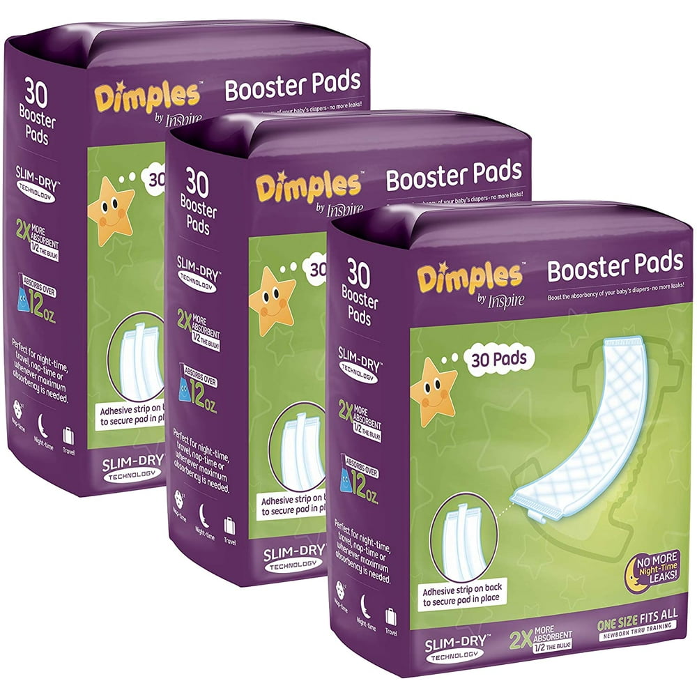 Dimples by Inspire Booster Pads, Baby Diaper Doubler with Adhesive - 1 ...