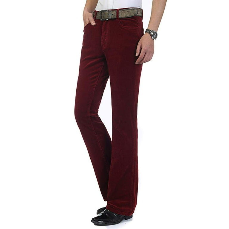 HAORUN Men's Retro Hippie Corduroy Bell Bottom Flares, Slim HAORUN Men's Retro Hippie Corduroy Bell Bottom Flares, Slim