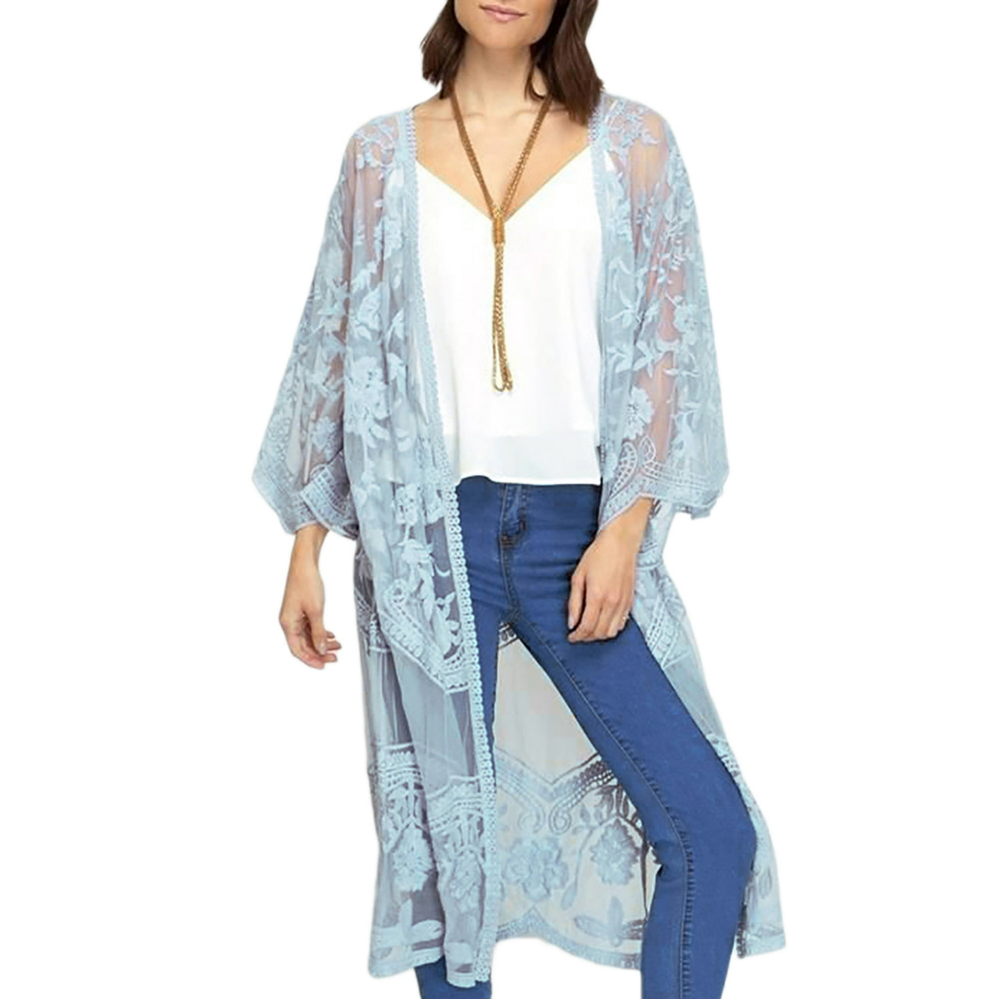 Click here for Bsubseach Women Swimsuit Cover Up Mesh Lace Kimono... prices