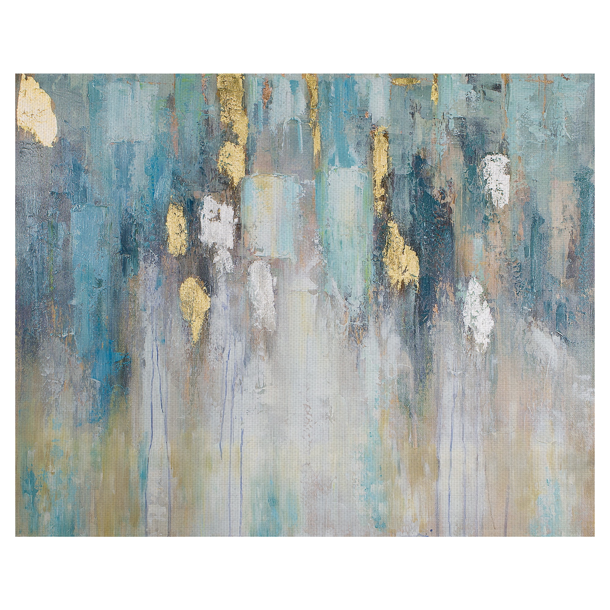 Masterpiece Art Gallery Blue & Gold Rain by Willowbrook Canvas Art ...