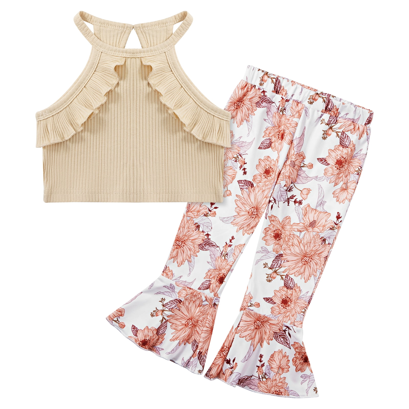 URMAGIC Baby Girl Clothes 1st Birthday Outfit Set Bell Bottom Pant ...