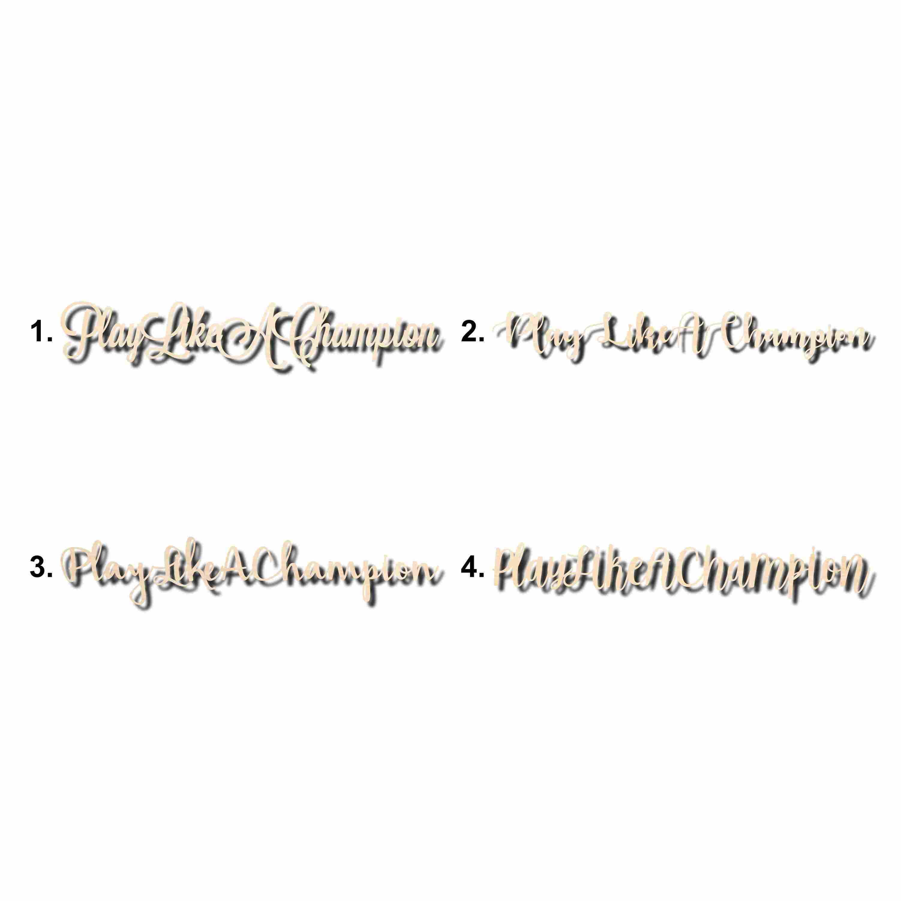 Play Like A Champion Sign Unfinished Wood Cutout Home Decor DIY Option ...