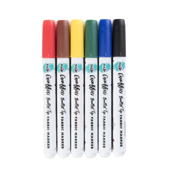 12 Packs: 6 ct. (72 total) Tulip Fabric Markers Fine Writers - Neon ...