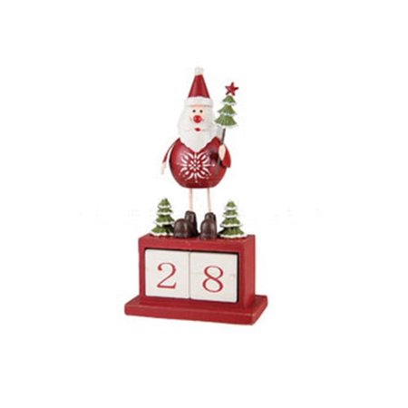 7.25" Red and White Santa Claus Wooden Calendar Blocks Table Top ...