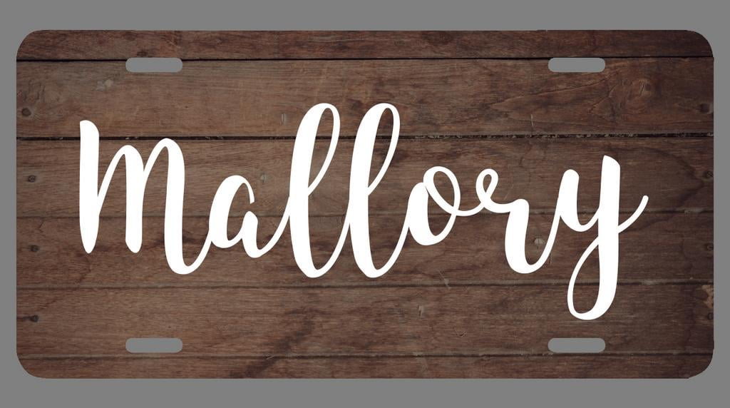 Mallory Name Wood Style License Plate Tag Vanity Novelty Metal | UV ...
