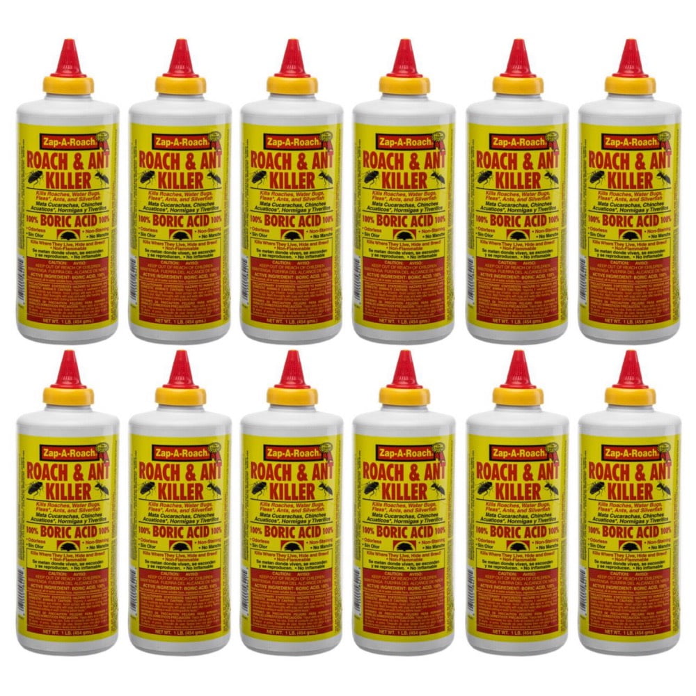 Zap-A-Roach and Ant Killer 100 Percent Boric Acid 16 oz, 12 Pack ...