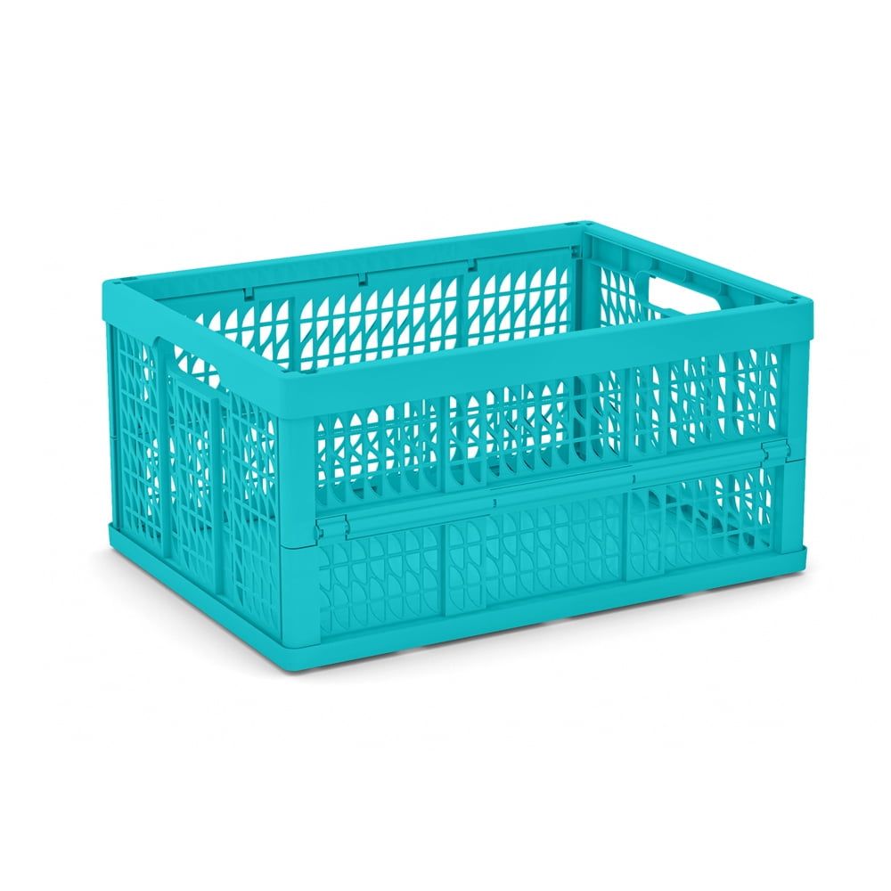 Pen + Gear Folding Crate Teal, Plastic Storage Bin & Tote – Walmart ...