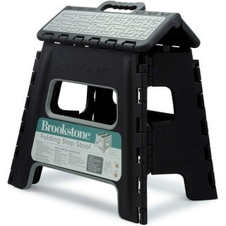 Mainstays Plastic Folding 1 Step Stool 12 inch - Black - Dimensions: 13 ...