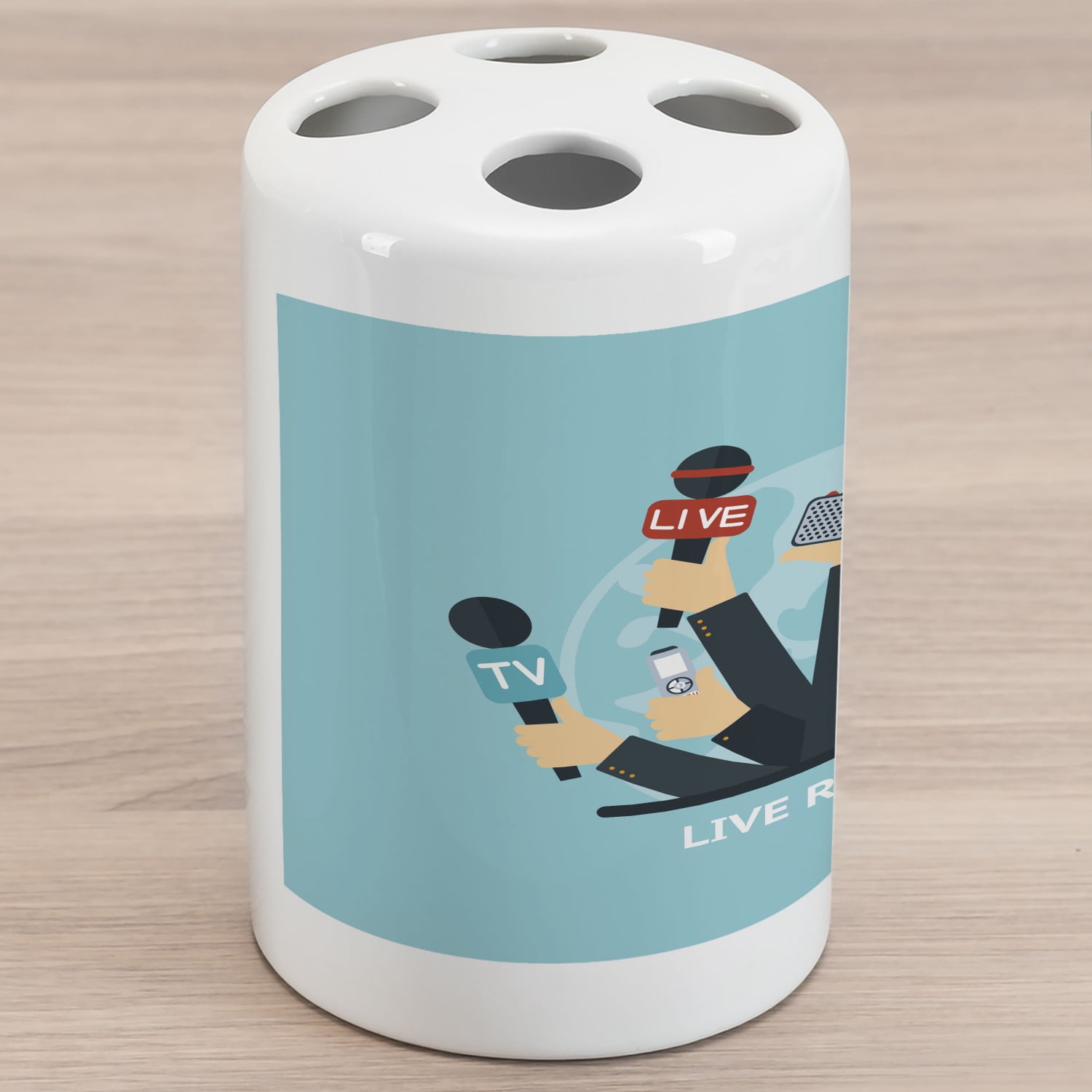 Paparazzi Ceramic Toothbrush Holder, News Time Live Reporters Hand ...
