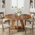 Large Solid Wood Modern 47 Inch Round Farmhouse Dining Table for 4 ...