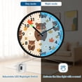 Autumn Bear Pattern Wall Clock 12 Inch Voice Activated Night Light ...