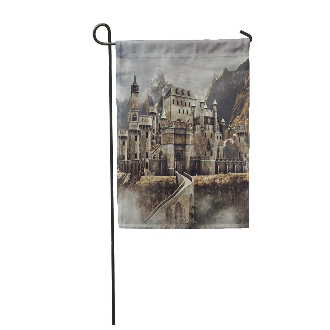 KDAGR Colorful Castle Fantasy Stone Caste Bridge in The Mountains 3D ...