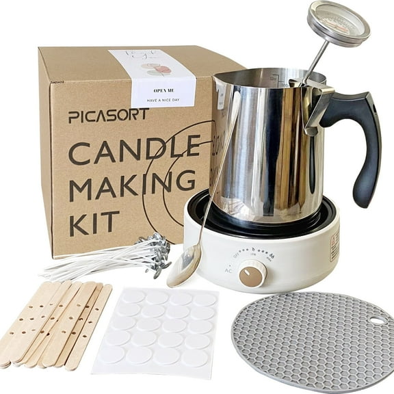 Candle Making Kit with Wax Melter, 40 oz Double Boiler Wax Melting Pot ...