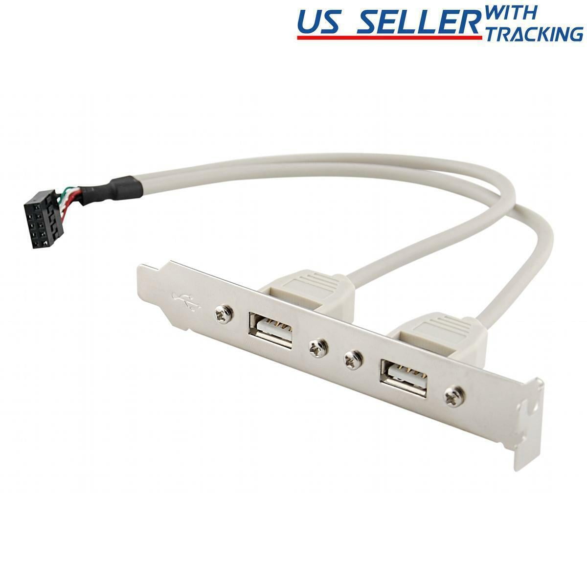 2 Port USB 2.0 Rear Panel Expansion Bracket Motherboard Desktop ...