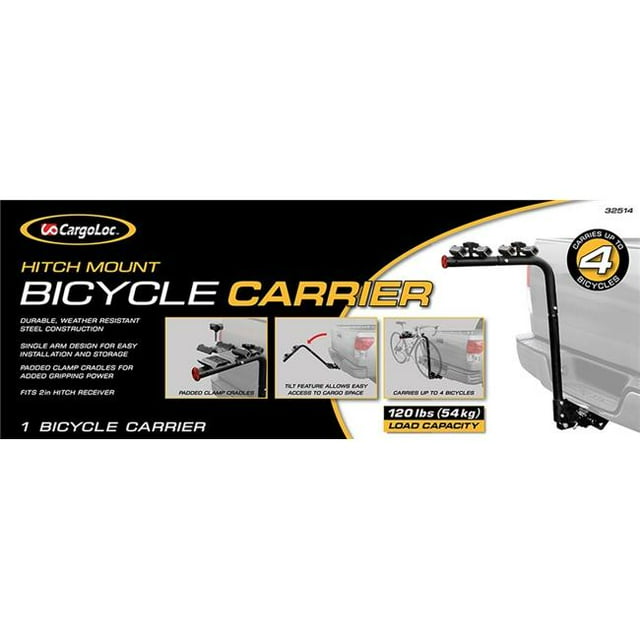 Cargoloc 120 lbs 4 Bike Carrier Hitch Mount - Walmart.com