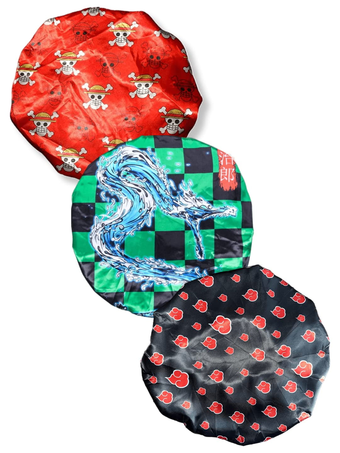 3pcs Silky Design Bonnet with Elastic Soft Band Adjustable Women and ...