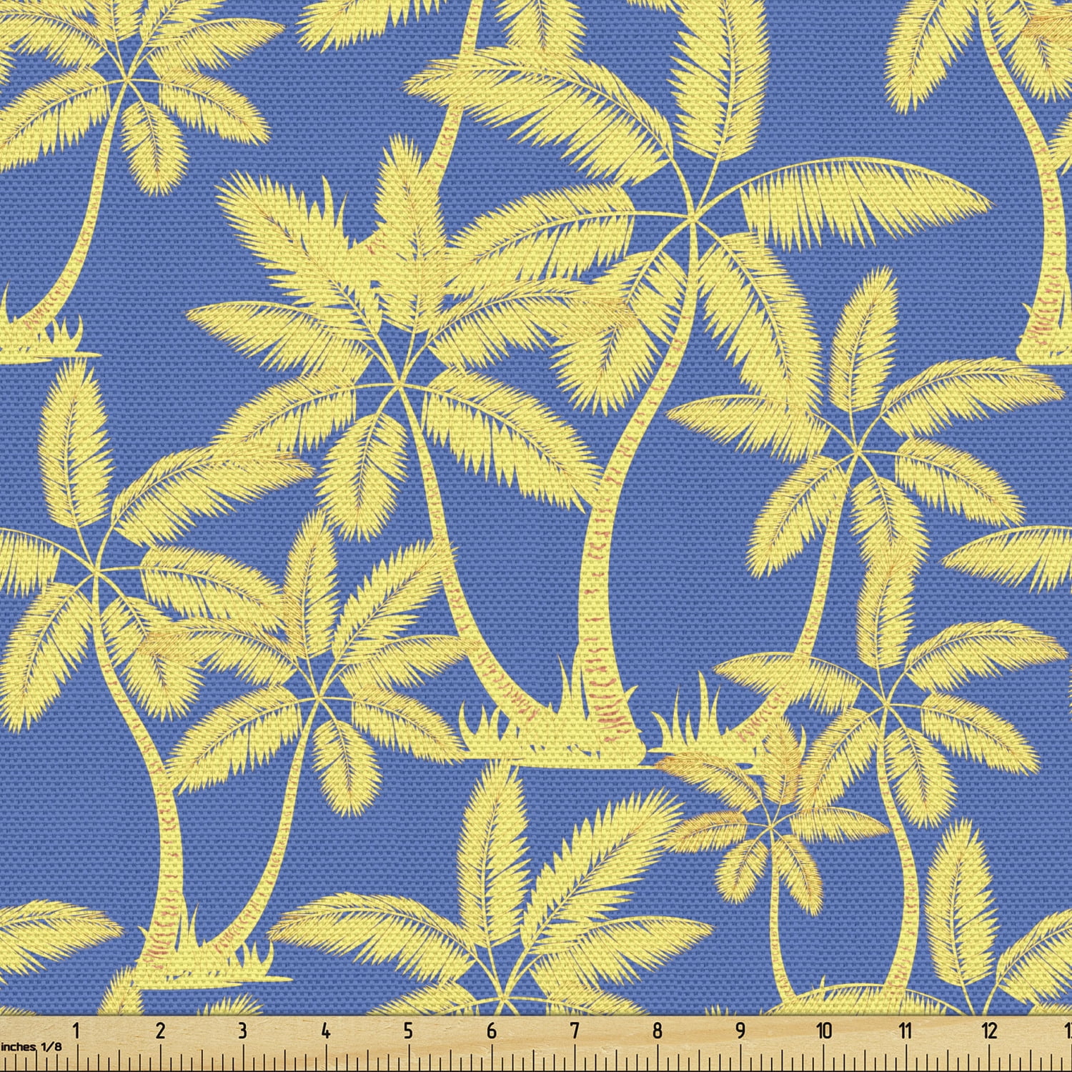 Tropical Sofa Upholstery Fabric by the Yard, Exotic Palm Trees Pattern ...