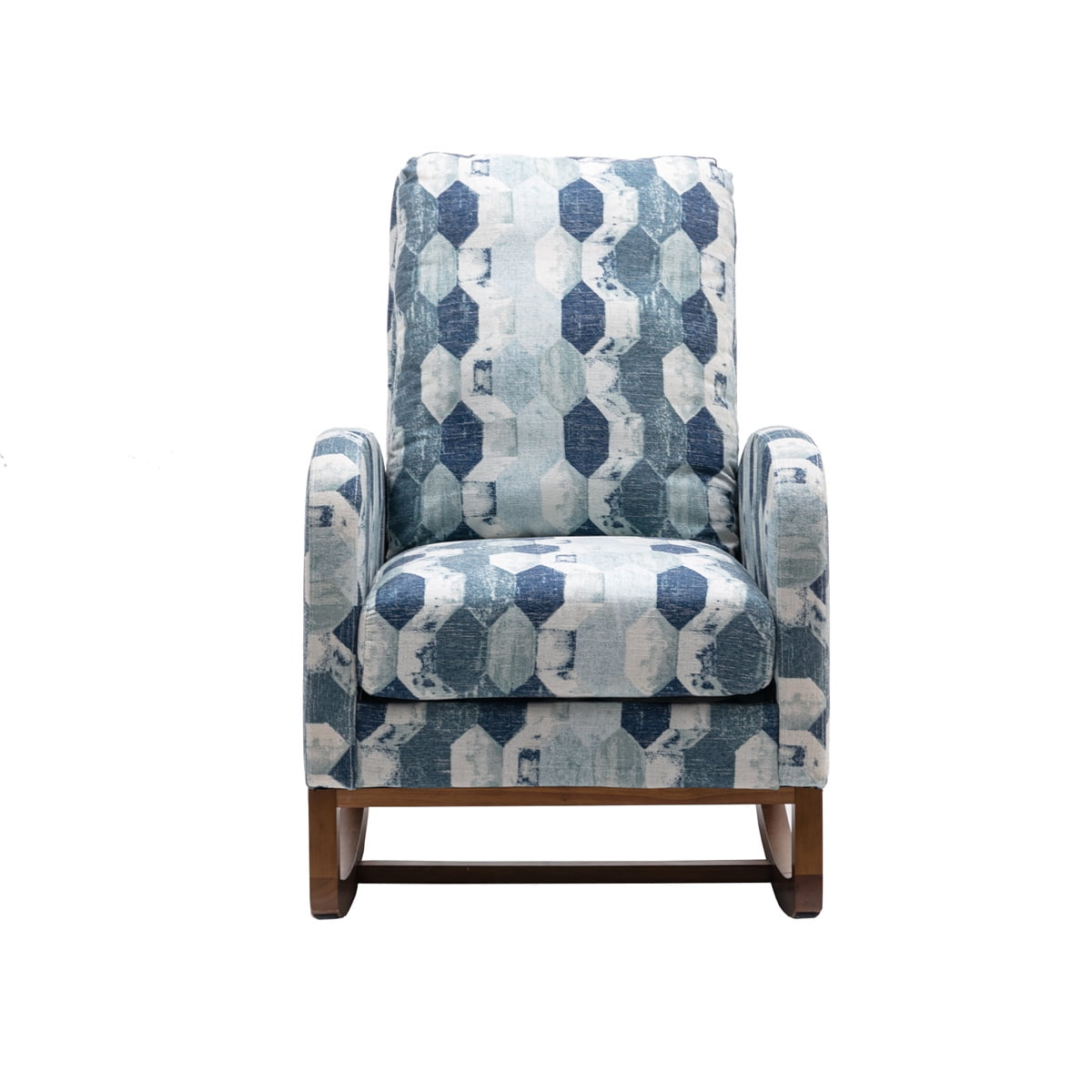 Rocking Chair, Accent Glider Rocker Wooden Rocking Chair with High ...