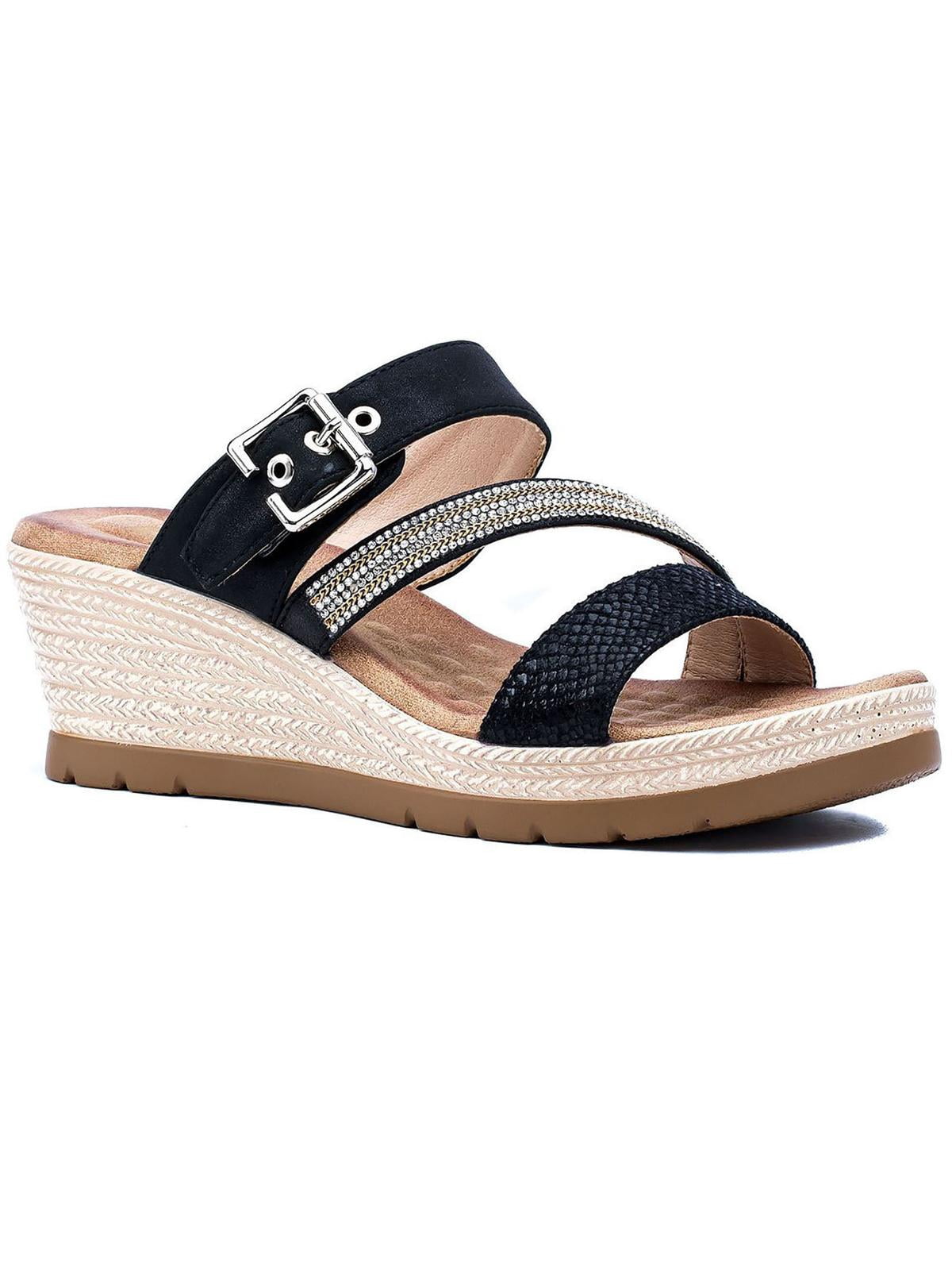 Good Choice Womens Monica Faux Suede Cushioned Footbed Wedge Sandals ...