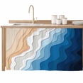 Cabinet Curtains 32"W x 55"L, Blue Geometric Beach Sink Skirt for ...