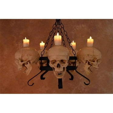 Ossuary Skulls Bones and Spines Pentagonal Ceiling Chandelier Light ...