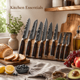 Damascus-Style Laser Pattern Chef Knife and Fruit Knife, 4Cr Series ...