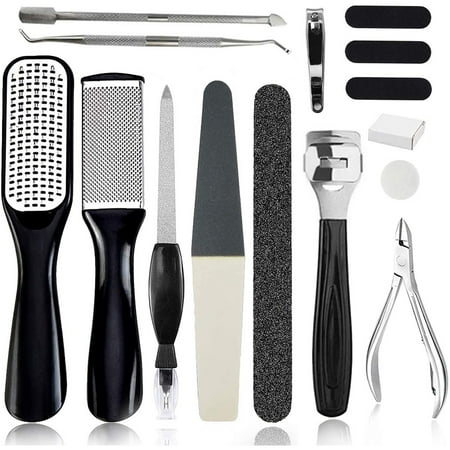 Professional Pedicure Kit Pedicure Set Tools 15 in 1,Foot Scrubber Foot ...